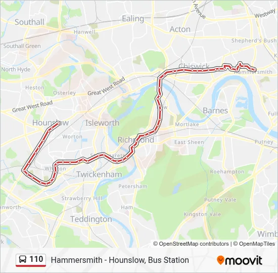 110 Route: Schedules, Stops & Maps - Hammersmith (Updated)