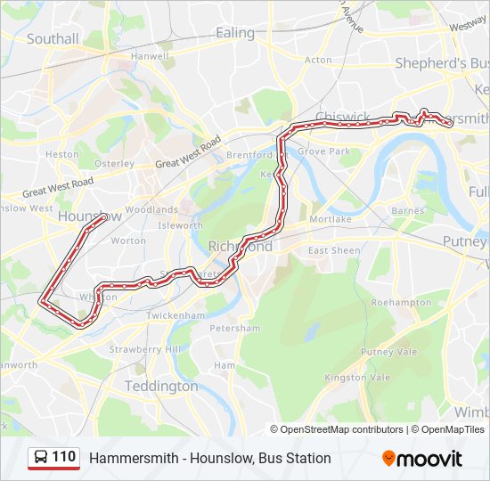 110 Route: Schedules, Stops & Maps - Hammersmith (Updated)