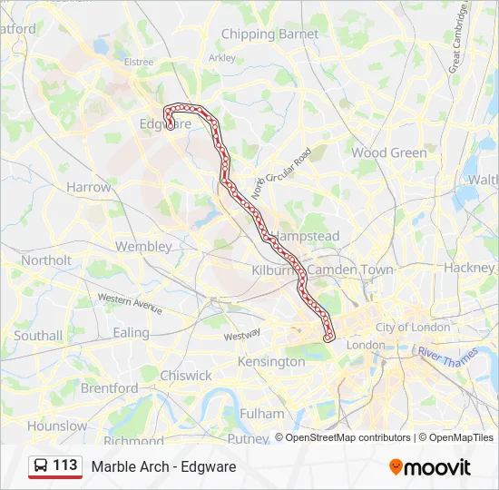 113 Route: Schedules, Stops & Maps - Edgware (Updated)