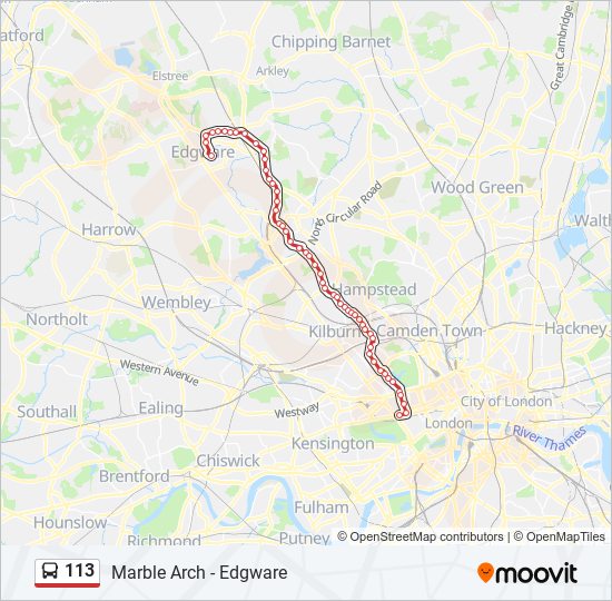 113 Route: Schedules, Stops & Maps - Marble Arch (Updated)