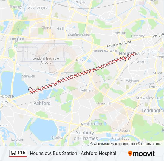 116 Route: Schedules, Stops & Maps - Ashford Hospital (Updated)