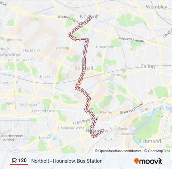 120 Route: Schedules, Stops & Maps - Northolt (Updated)