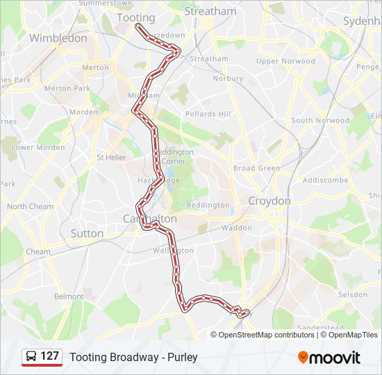 127 Route: Schedules, Stops & Maps - Purley (Updated)