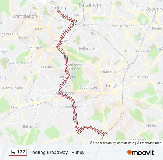 127 Route: Schedules, Stops & Maps - Purley (Updated)