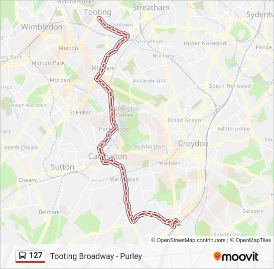 127 Route: Schedules, Stops & Maps - Purley (Updated)