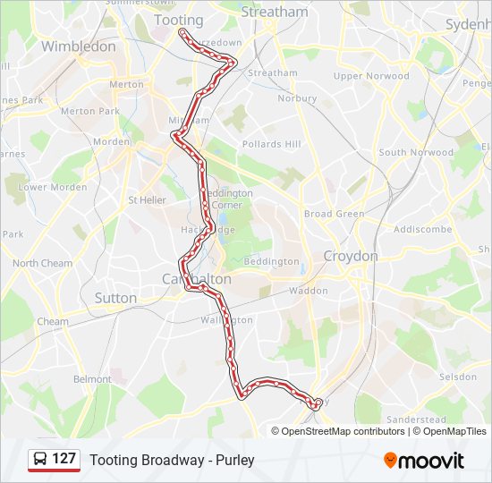 127 Route: Schedules, Stops & Maps - Tooting Broadway (Updated)