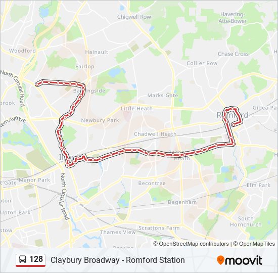 128 Route: Schedules, Stops & Maps - Romford Station (Updated)