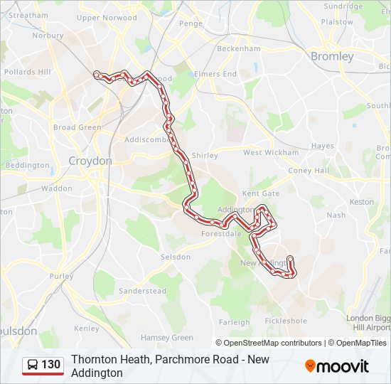 130 Route: Schedules, Stops & Maps - Thornton Heath, Parchmore Road ...