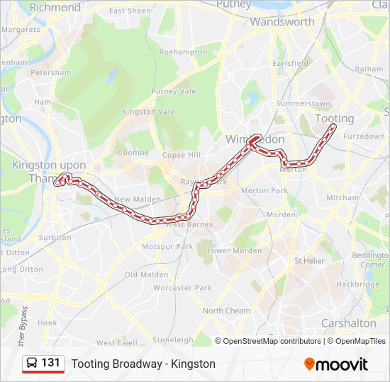 131 Route Schedules Stops Maps Tooting Broadway Updated 131 Route Schedules Stops Maps Tooting Broadway Updated