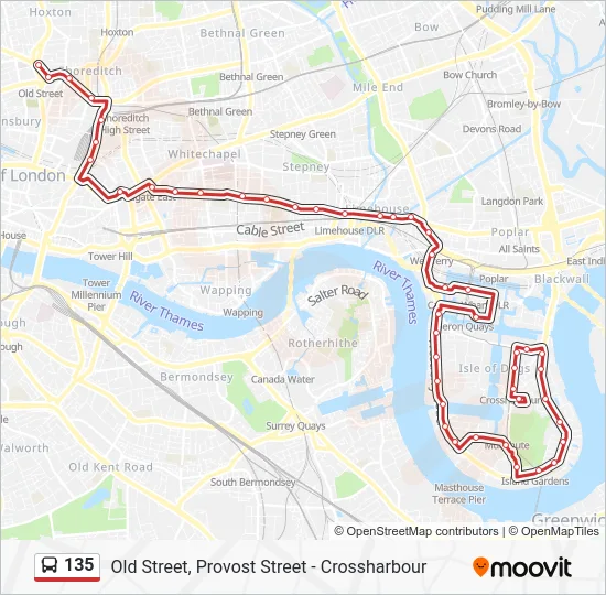 135 Route: Schedules, Stops & Maps - Crossharbour (Updated)