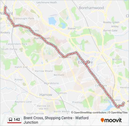 142 Route: Schedules, Stops & Maps - Brent Cross, Shopping Centre (Updated)