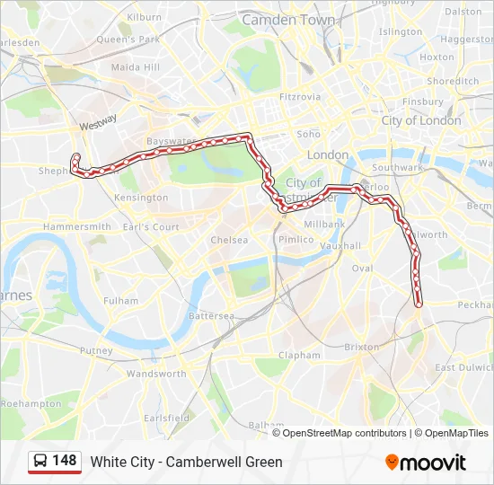 148 Route: Schedules, Stops & Maps - Camberwell Green (Updated)