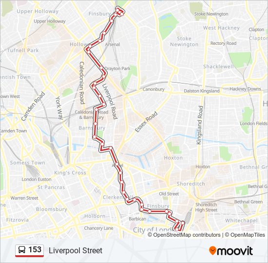153 Route: Schedules, Stops & Maps - Liverpool Street (Updated)