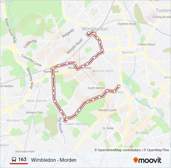 163 Route: Schedules, Stops & Maps - Wimbledon (Updated)