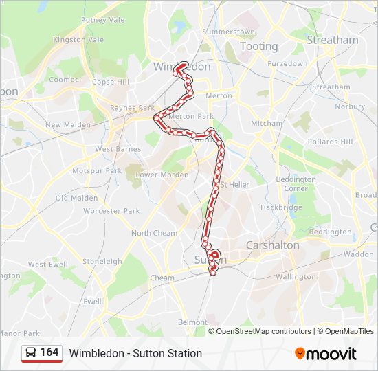 164 Route: Schedules, Stops & Maps - Sutton Station (Updated)