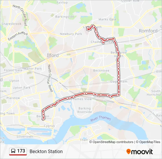 173 Route: Schedules, Stops & Maps - Beckton Station (Updated)