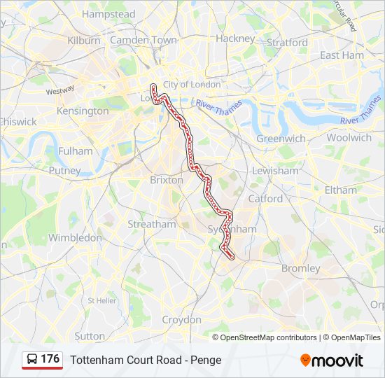 176 Route: Schedules, Stops & Maps - Tottenham Court Road (Updated)