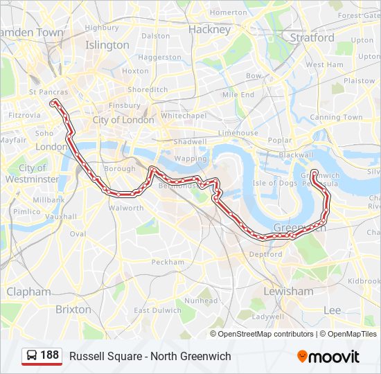 188 Route: Schedules, Stops & Maps - North Greenwich (Updated)