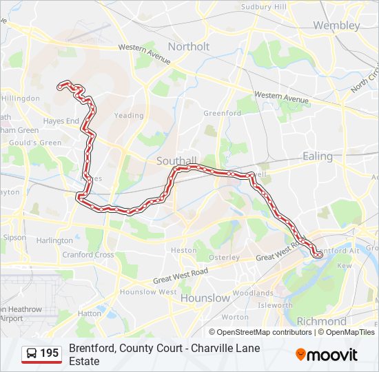 195 Route: Schedules, Stops & Maps - Brentford, County Court (Updated)