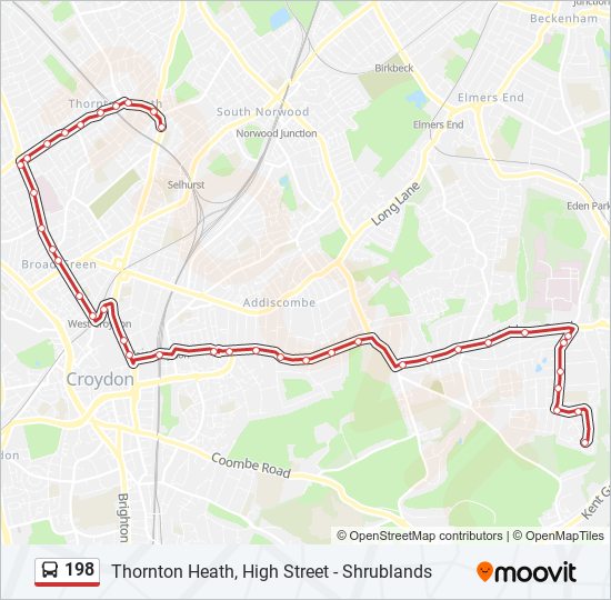 198 Route: Schedules, Stops & Maps - Thornton Heath, High Street (Updated)