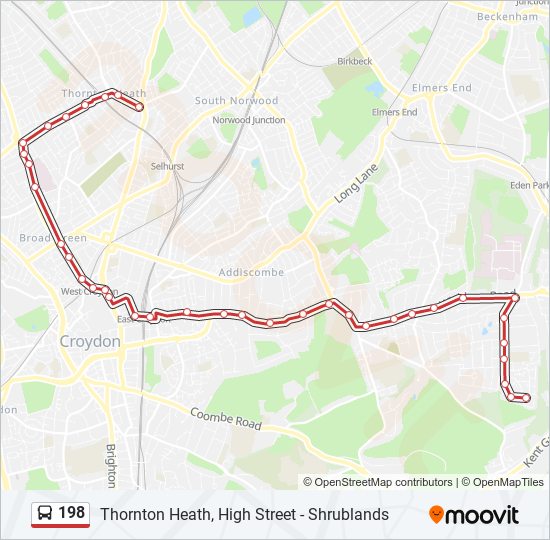 198 Route: Schedules, Stops & Maps - Shrublands (Updated)