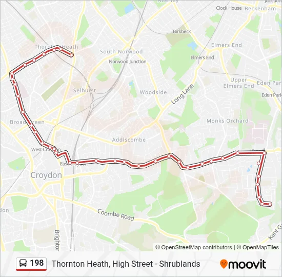 198 Route: Schedules, Stops & Maps - Shrublands (Updated)
