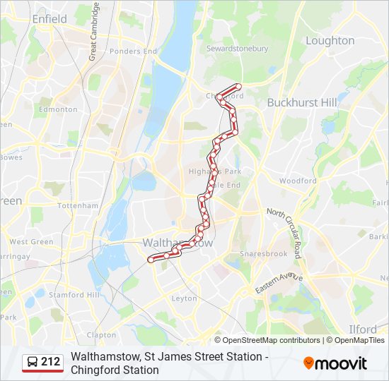 212 Route: Schedules, Stops & Maps - Walthamstow, St James Street ...