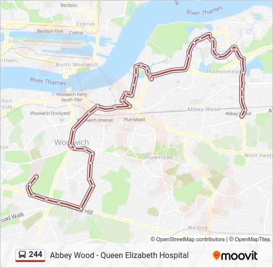 244 Route: Schedules, Stops & Maps - Abbey Wood (Updated)