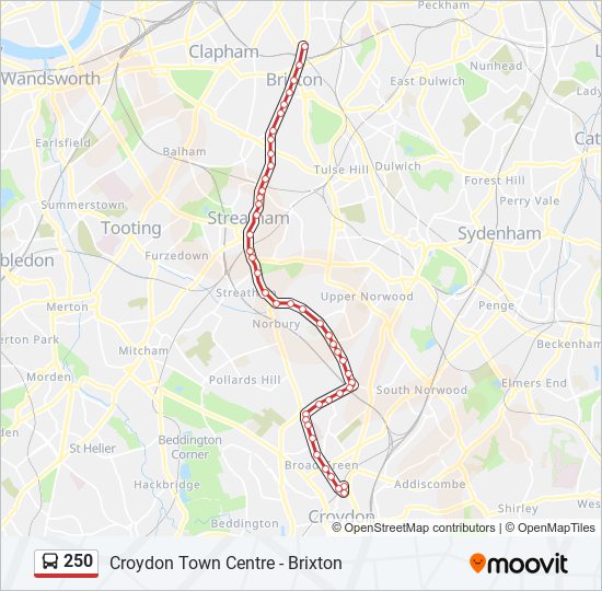 250 Route: Schedules, Stops & Maps - Croydon Town Centre (Updated)