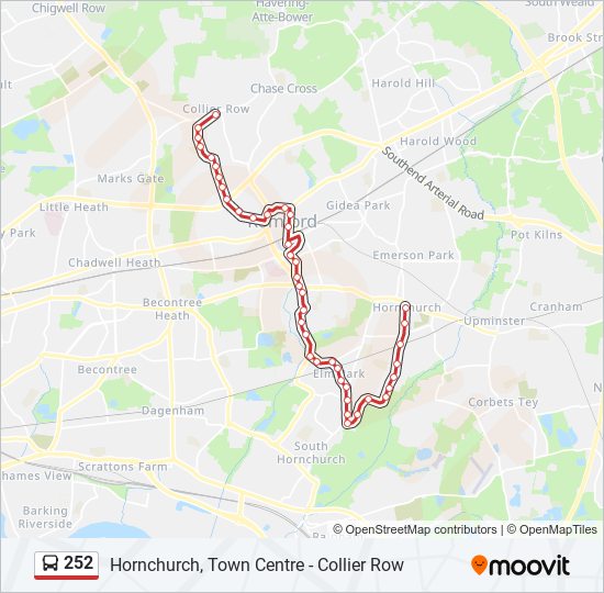252 Route: Schedules, Stops & Maps - Hornchurch, Town Centre (Updated)
