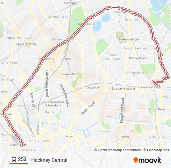 253 Route: Schedules, Stops & Maps - Hackney Central (Updated)