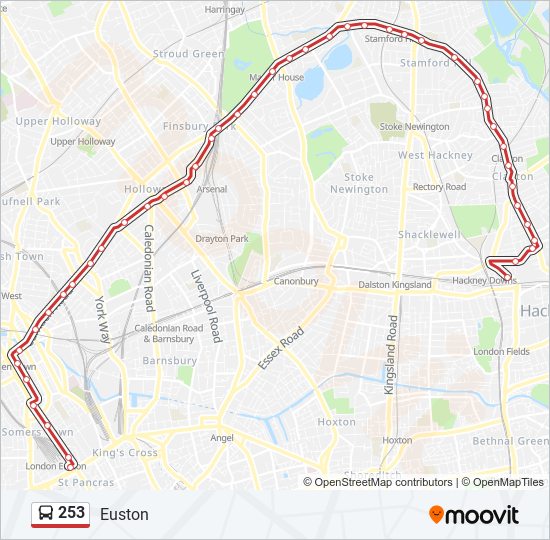 253 Route: Schedules, Stops & Maps - Euston (Updated)