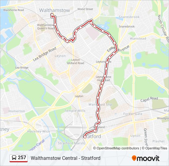 257 Route: Schedules, Stops & Maps - Walthamstow Central (Updated)