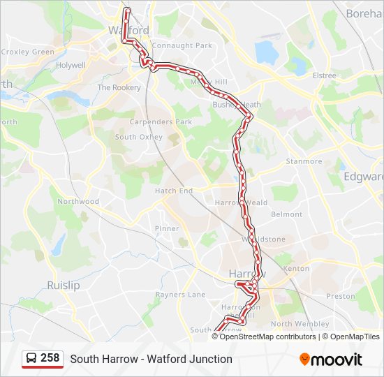 258 Route: Schedules, Stops & Maps - Watford Junction (Updated)