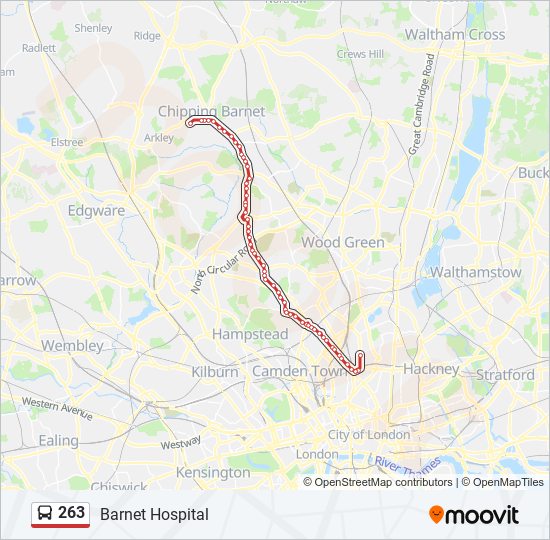 263 Route: Schedules, Stops & Maps - Barnet Hospital (Updated)