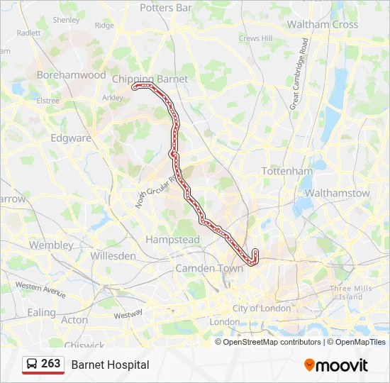 263 Route: Schedules, Stops & Maps - Barnet Hospital (Updated)