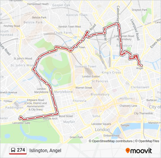 274 Route: Schedules, Stops & Maps - Islington, Angel (Updated)