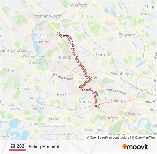 282 Route: Schedules, Stops & Maps - Ealing Hospital (Updated)