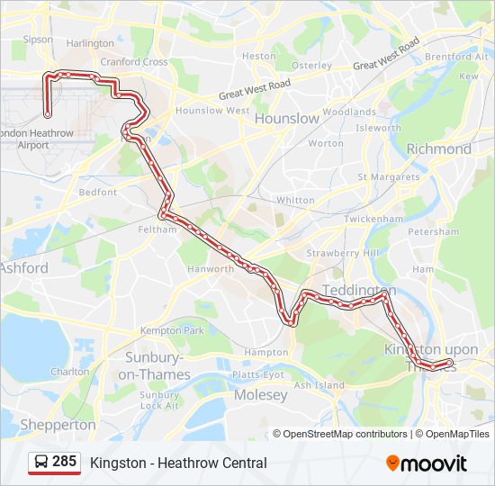 285 Route: Schedules, Stops & Maps - Heathrow Central (Updated)