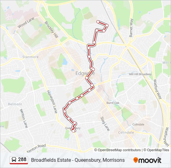 288 Route: Schedules, Stops & Maps - Queensbury, Morrisons (Updated)