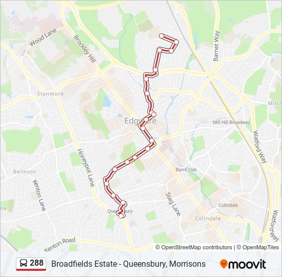 288 Route: Schedules, Stops & Maps - Queensbury, Morrisons (Updated)