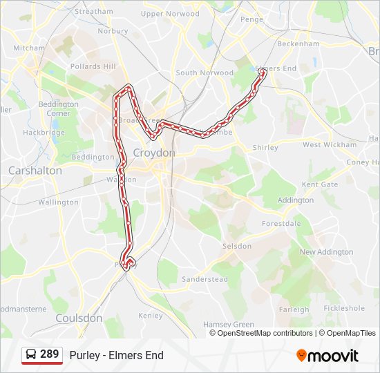 289 Route: Schedules, Stops & Maps - Purley (Updated)