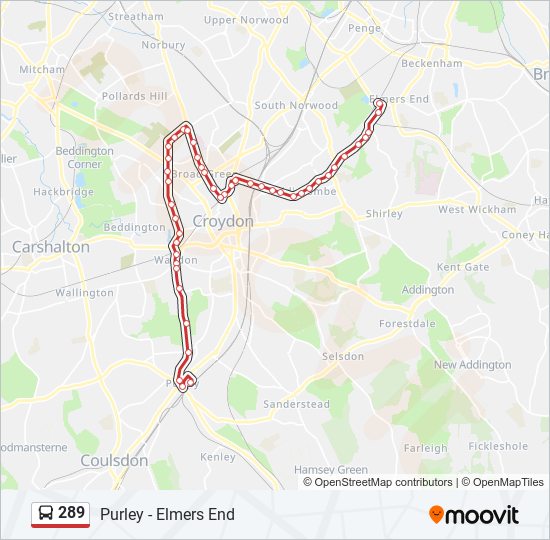 289 Route: Schedules, Stops & Maps - Purley (Updated)