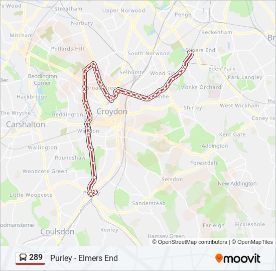 289 Route: Schedules, Stops & Maps - Purley (Updated)