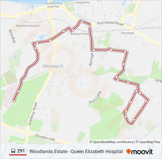 291 Route: Schedules, Stops & Maps - Queen Elizabeth Hospital (Updated)