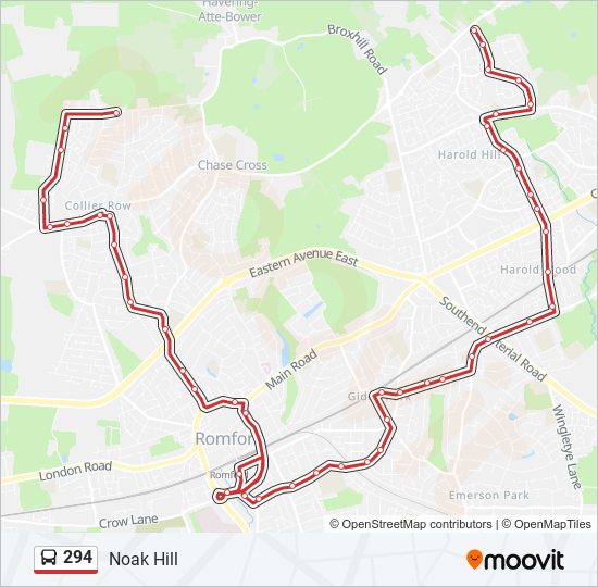294 Route: Schedules, Stops & Maps - Noak Hill (Updated)