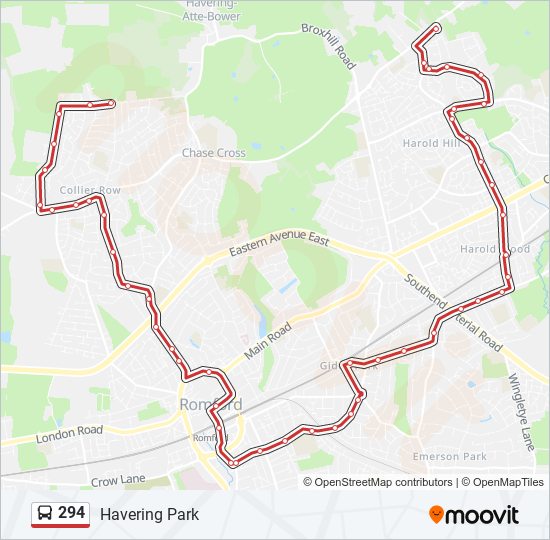 294 Route Schedules Stops Maps Havering Park Updated 