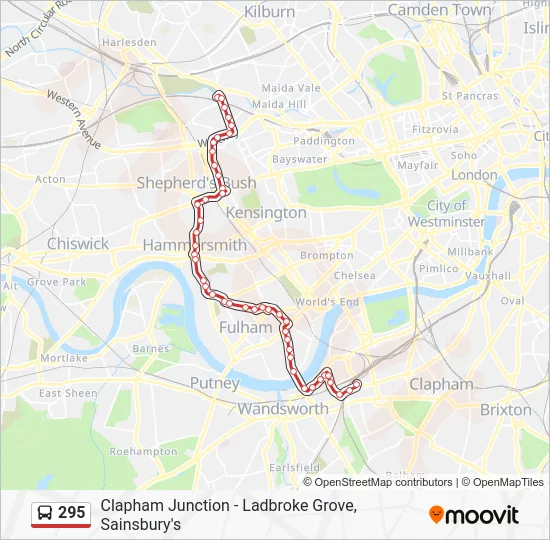 295 Route: Schedules, Stops & Maps - Clapham Junction (Updated)