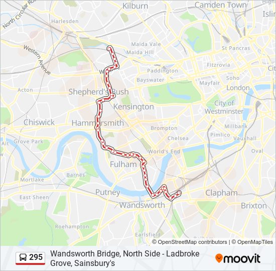 295 Route: Schedules, Stops & Maps - Clapham Junction (Updated)