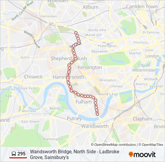 295 Route: Schedules, Stops & Maps - Ladbroke Grove, Sainsbury's (Updated)